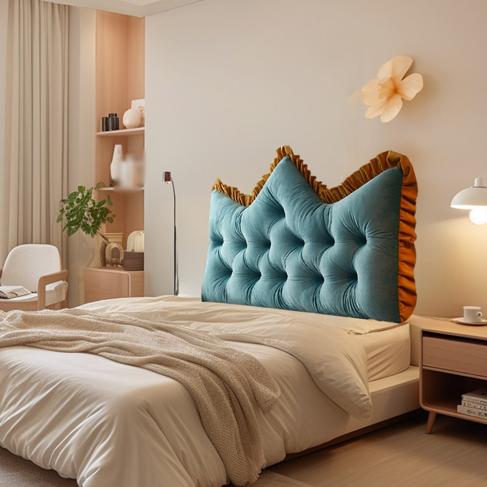 Cushions for Home Velvet Backrest Cushions with Embroidered Tufted ...