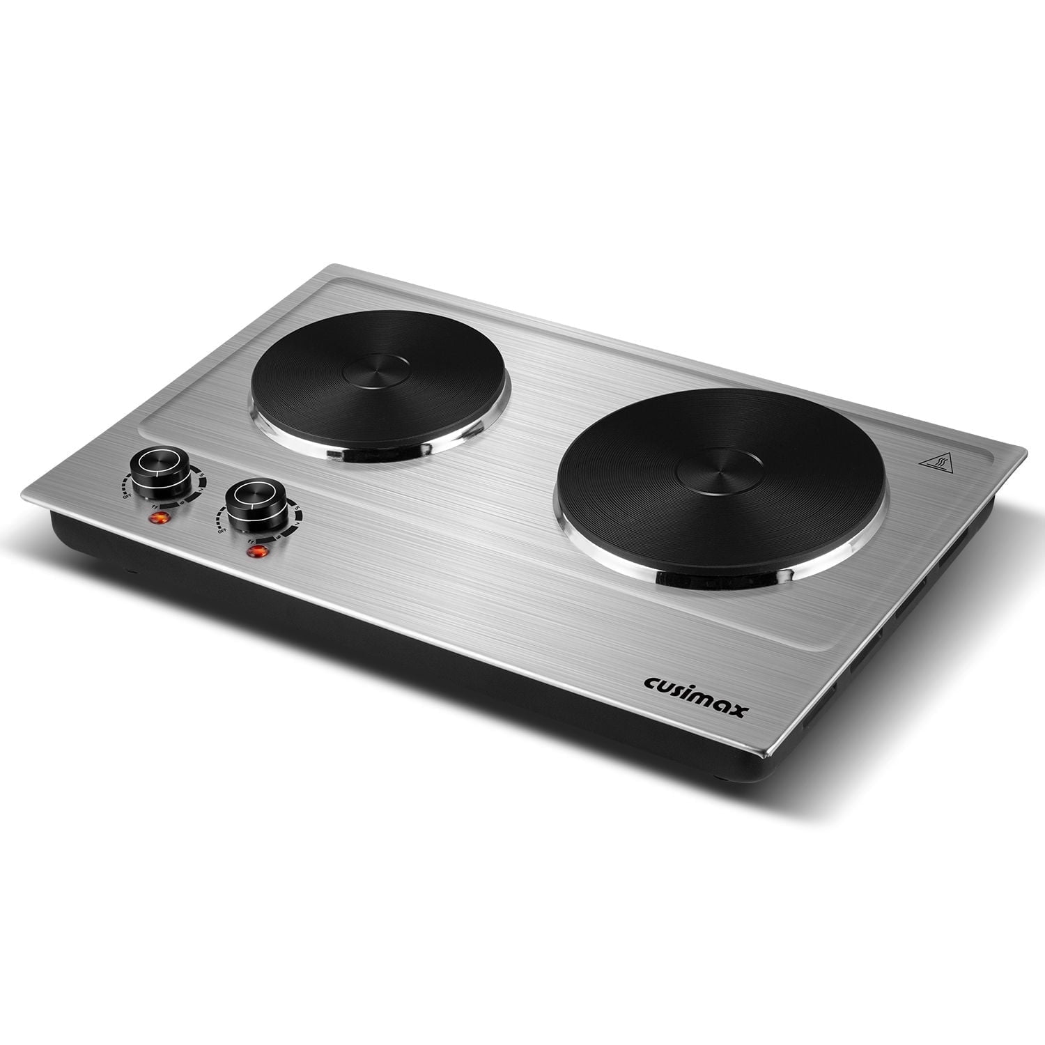 Cusimax Small Counter Stove, 1800W Dual Burner, Modern Stainless ...
