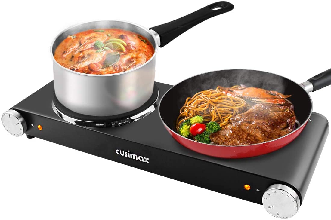 HomeCraft HCDB15BK Double Burner Hot Plate - Walmart.com
