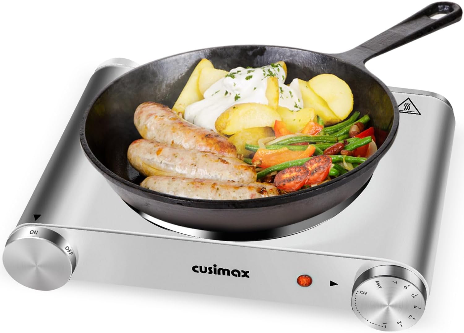 Cusimax Hot Plate for Cooking 1800W Portable Electric Double Burner ...