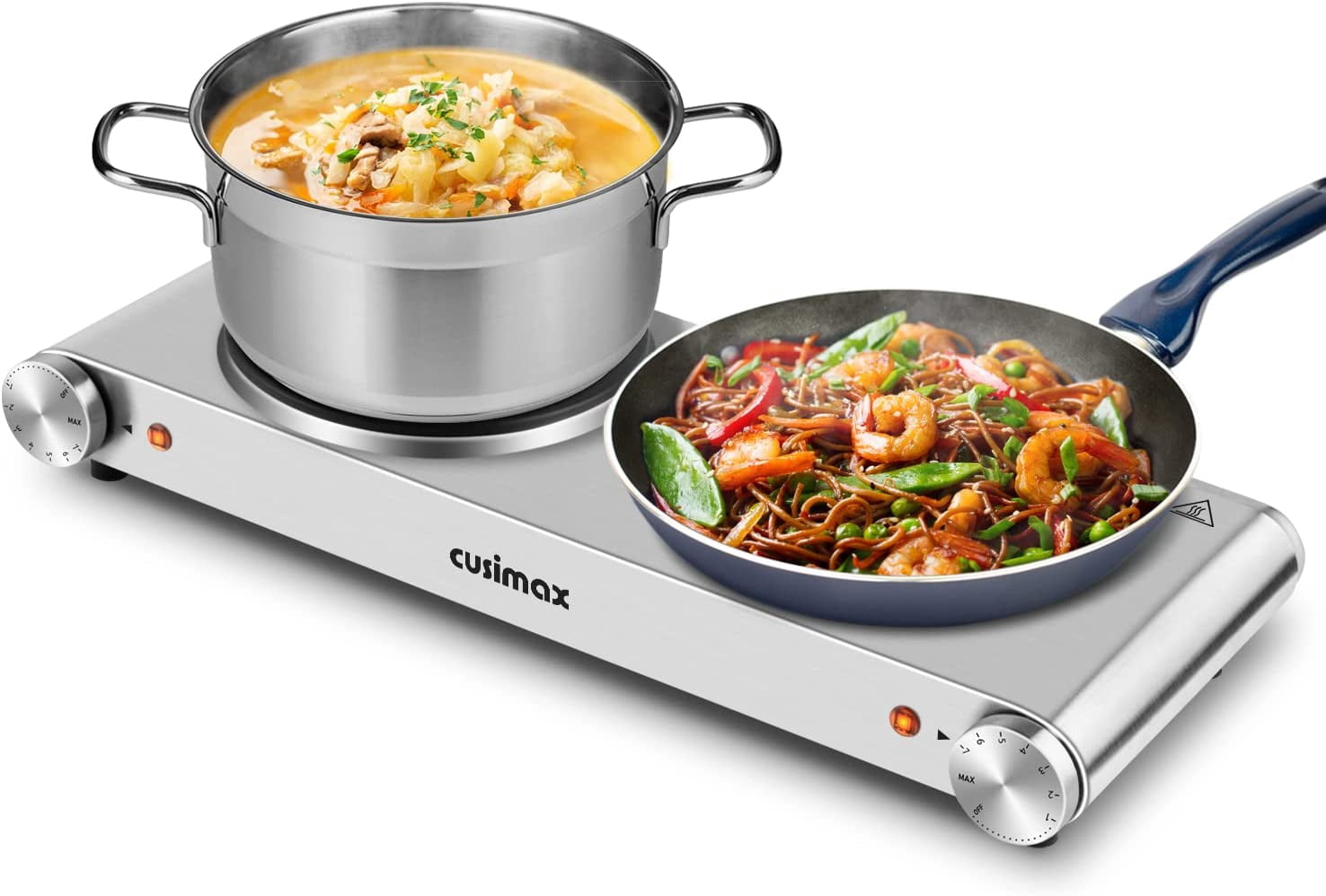 Cusimax Hot Plate for Cooking 1800W Portable Electric Double Burner ...