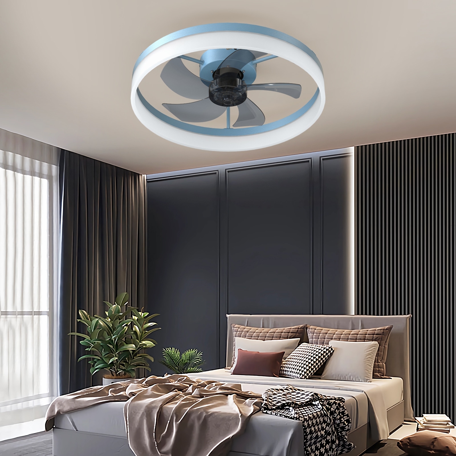 Cusp Barn 20" Dimmable LED Ceiling Fan,Reversible Modern Smart Fan ...