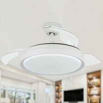 Cusp Barn 36" Modern Black Retractable Ceiling Fan with Lights and ...