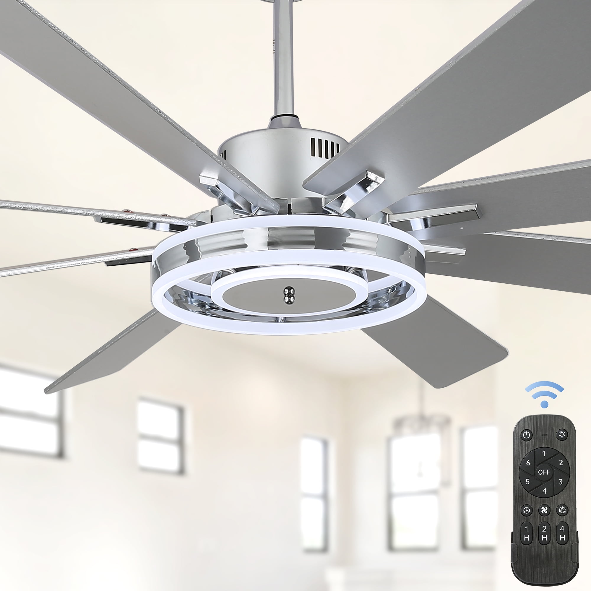 Cusp Barn 72 Inch Ceiling Fan with Lights and Remote Control, Dimmable ...