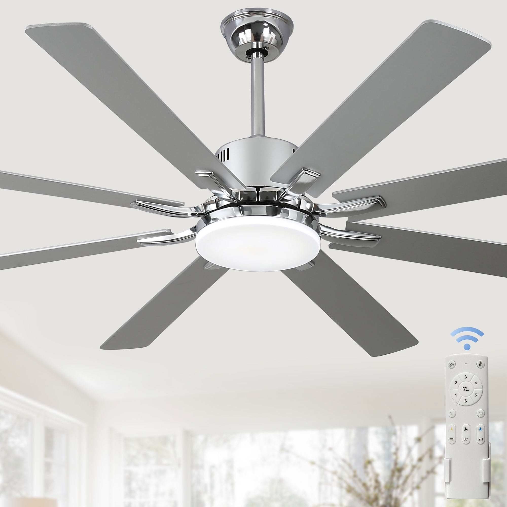 Cusp Barn 72 Inch Glam Ceiling Fan with Integrated LED Lights and ...