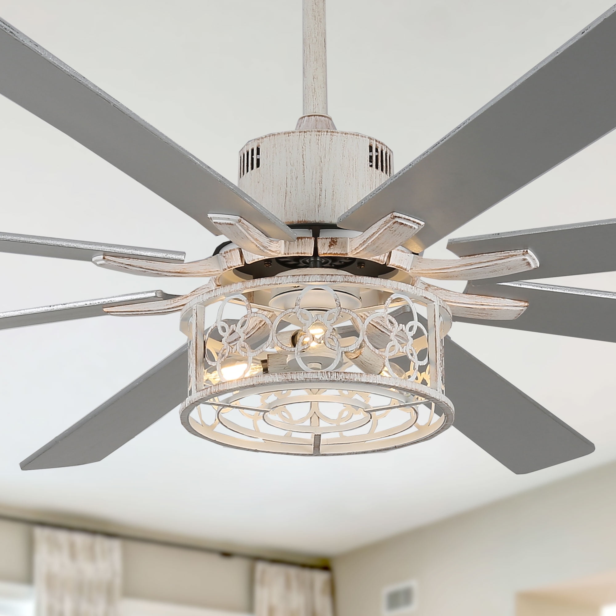 Cusp Barn 72 Inch Large Industrial Ceiling Fan with Remote, 8 Dual ...
