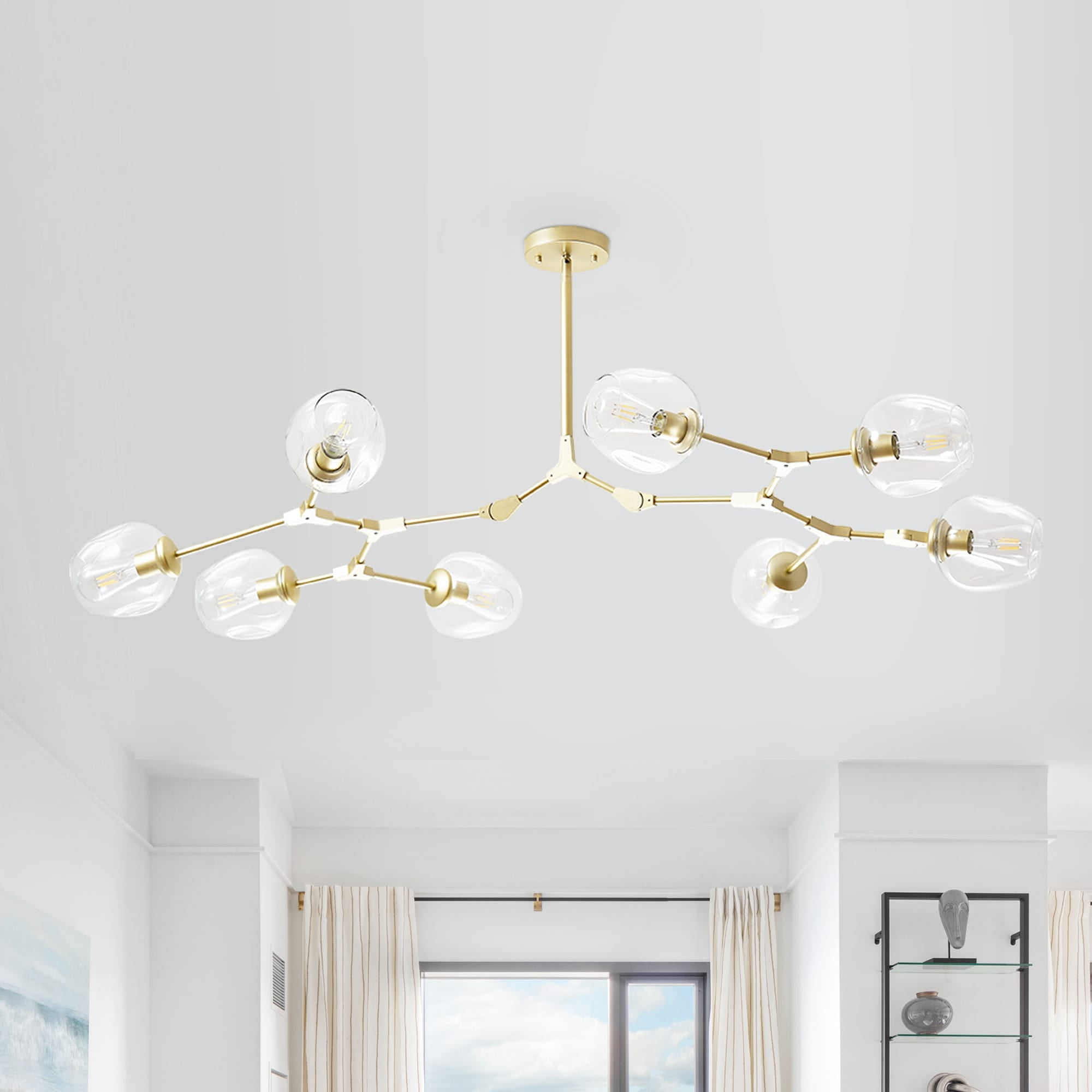 Cusp Barn Sputnik Chandeliers 8-Light Modern Mid Century Ceiling Light ...