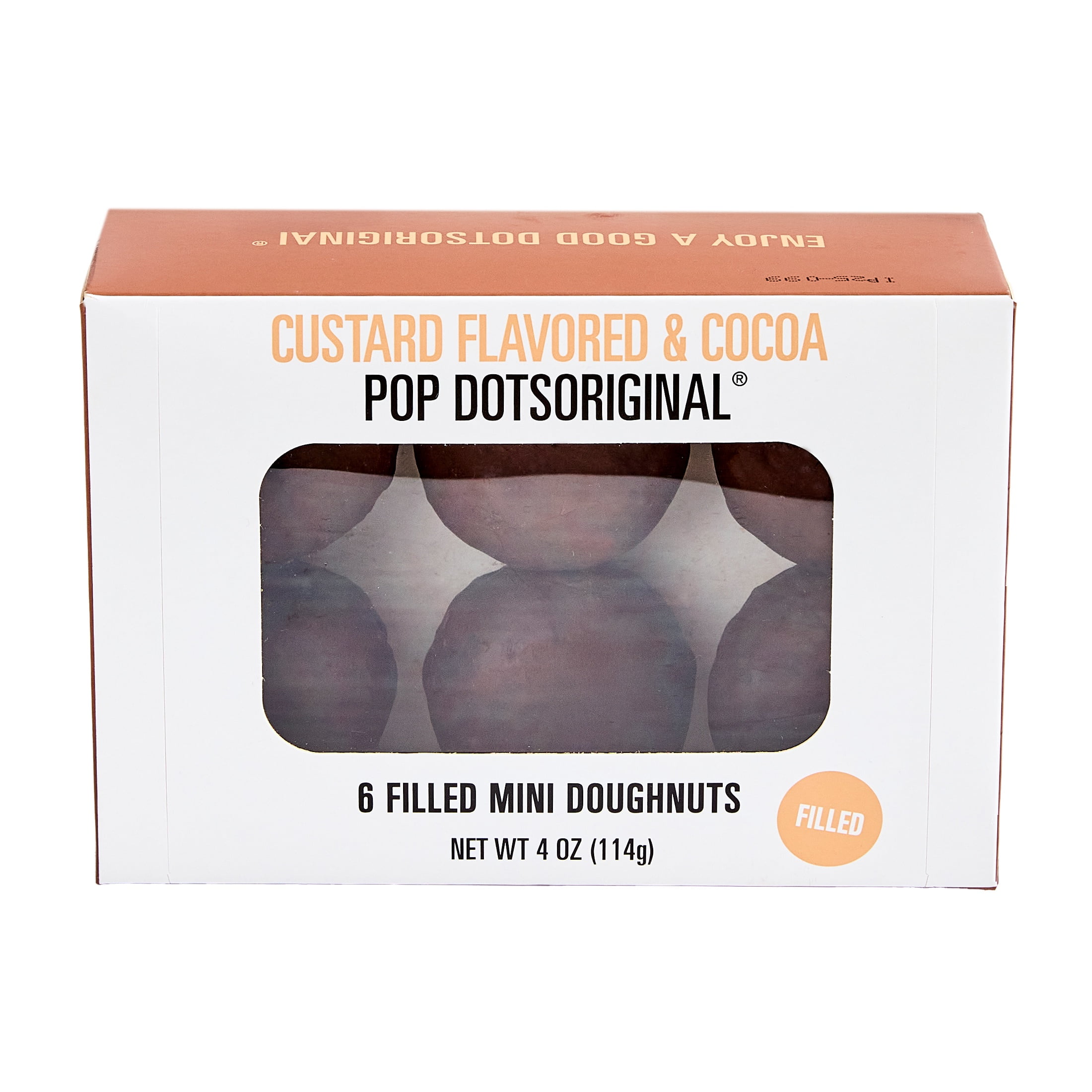 Pop DotsOriginal Custard Flavored & Cocoa Mini Donut, 4 oz, 6 Count ...
