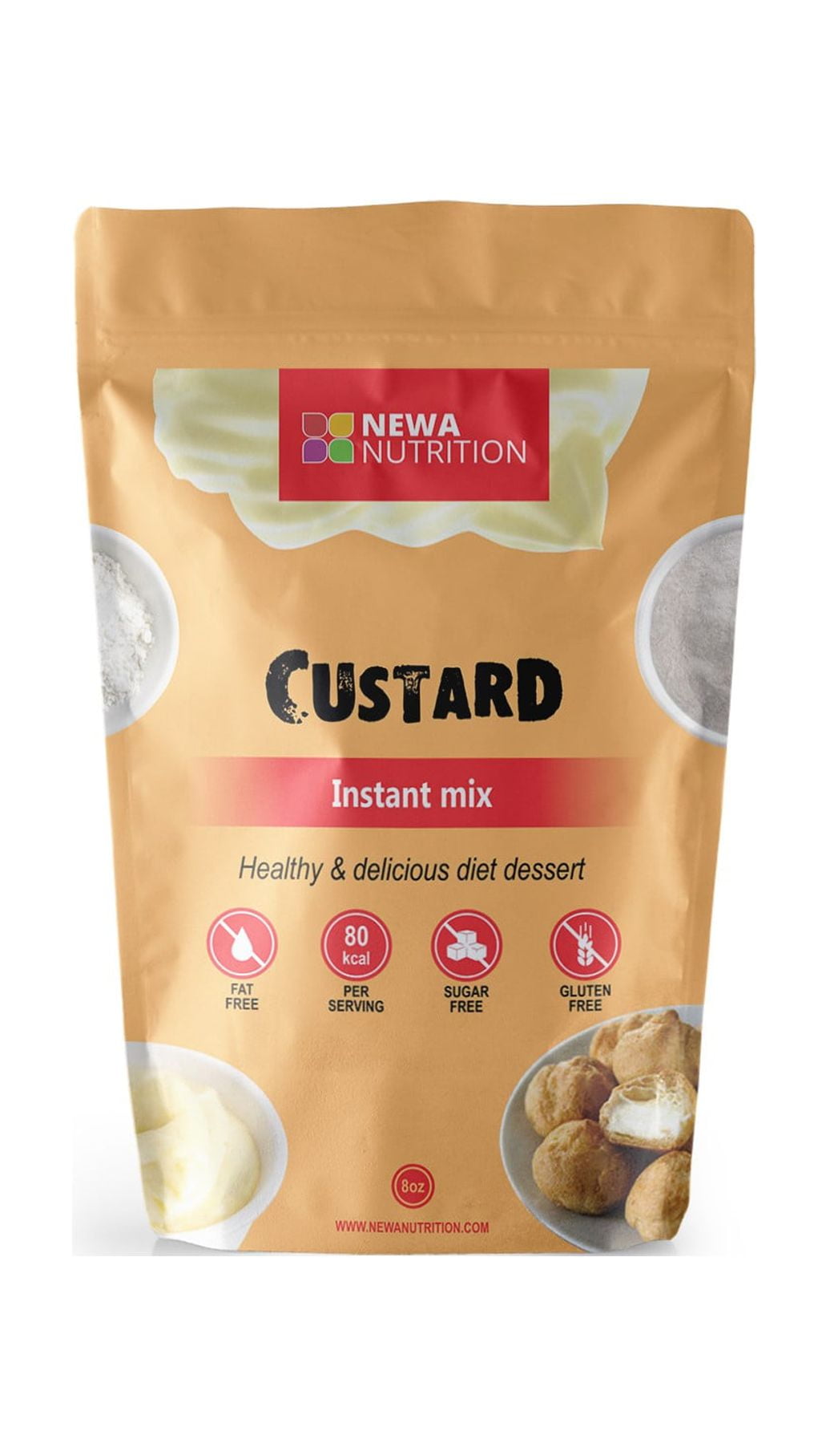 Newa Nutrition Vanilla Custard Powder, Low Carb, High Protein, 8 oz ...