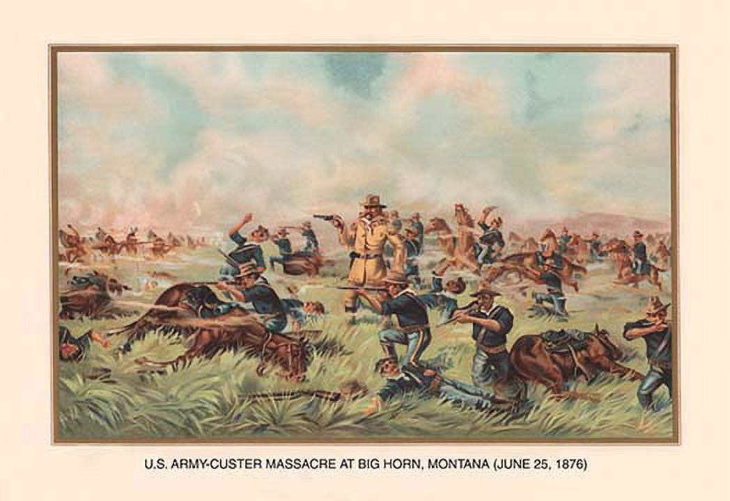 Custer Massacre at Big Horn, Montan June 25, 1876 Fine art canvas print ...
