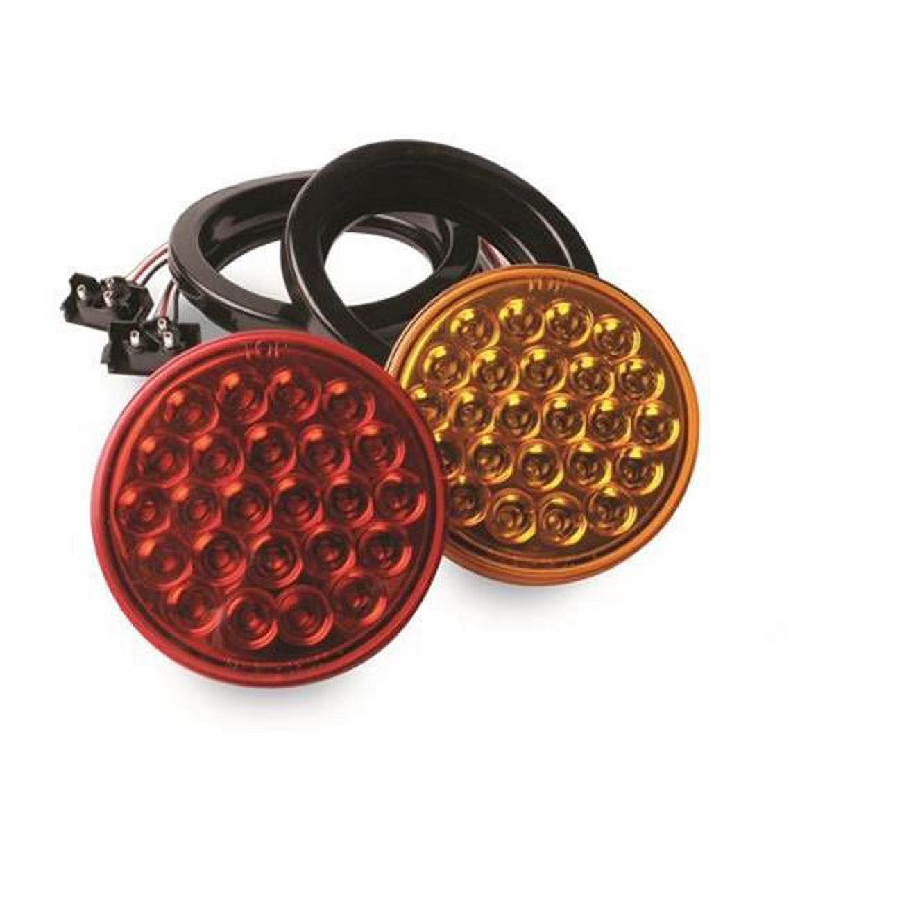 Custer Products Inc CPL4R-M 4In Round Red 24 Led Light W/ Mirror ...