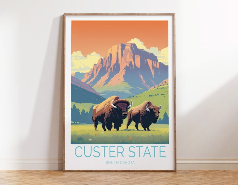 Custer State South Dakota Poster Custer State Wall Art South Dakota ...