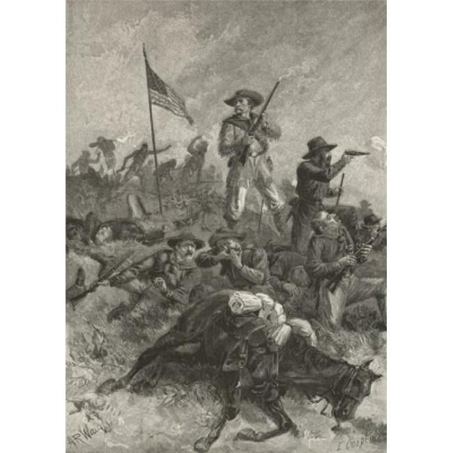 Custers Last Fight Alfred R. Waud 1828-1891 American Engraving Poster ...