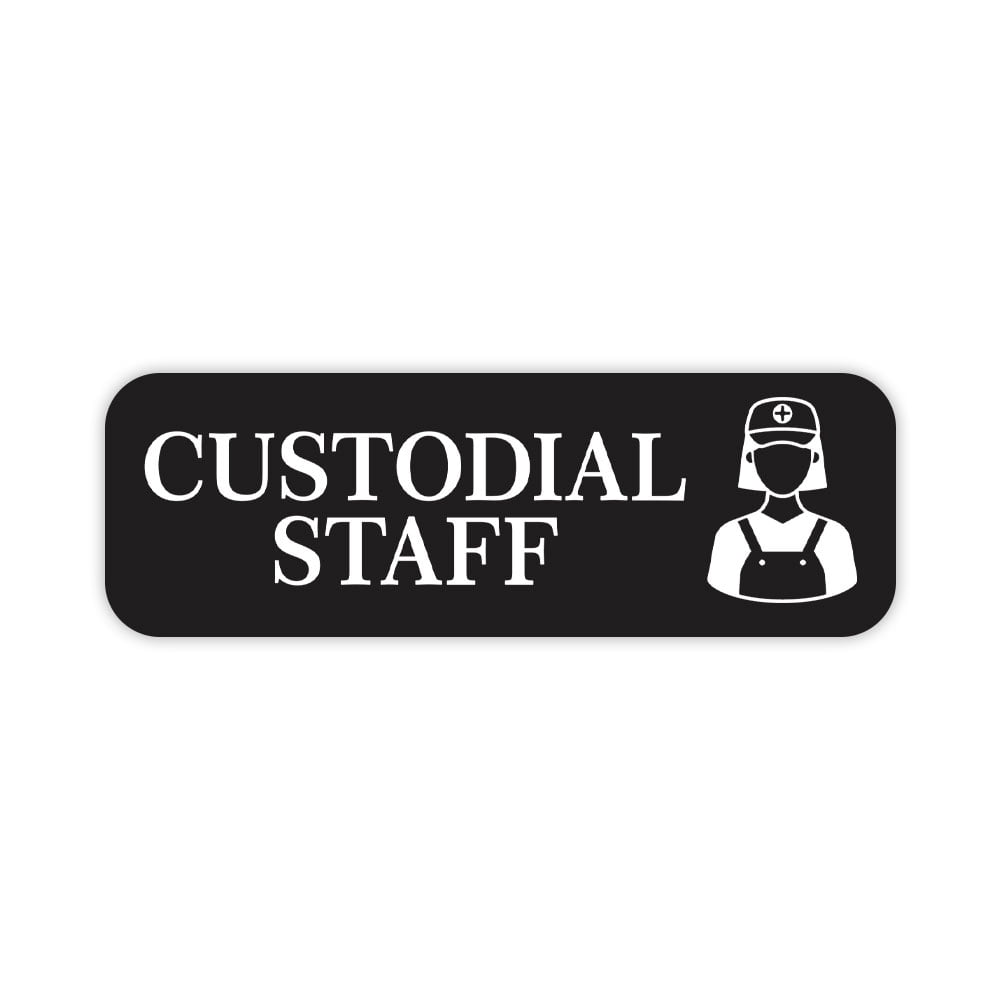 Custodial Staff 1 x 3" Black Rounded Corner Name Badge | Medical ...