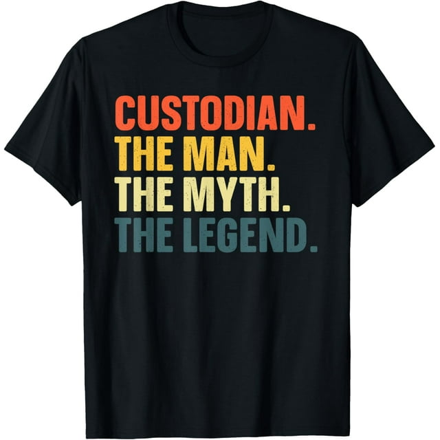 Custodian Art For Men Janitor School Custodian Appreciation T-Shirt ...