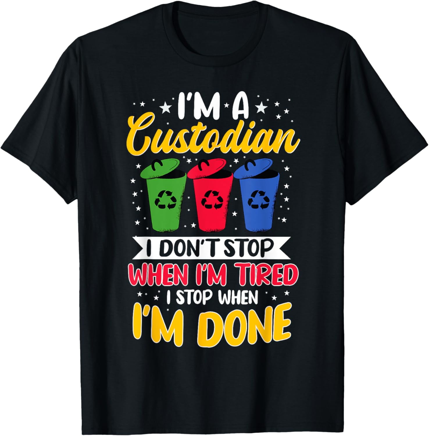 Custodian Janitor Guard Caretaker Reduce Reuse Recycle T-Shirt men and ...