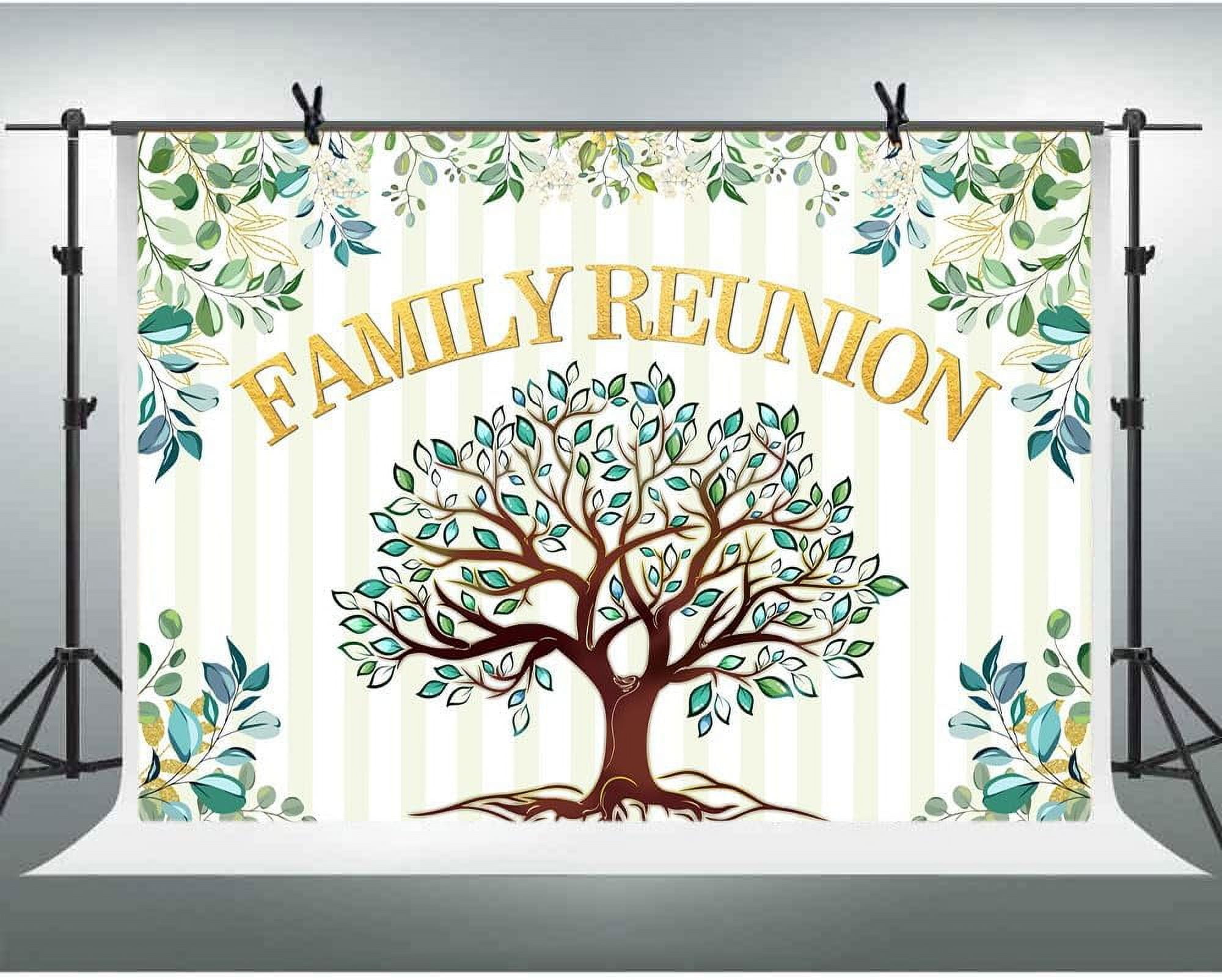 Custom 10x7ft Family Reunion Backdrop Family Tree Eucalyptus Leaves ...