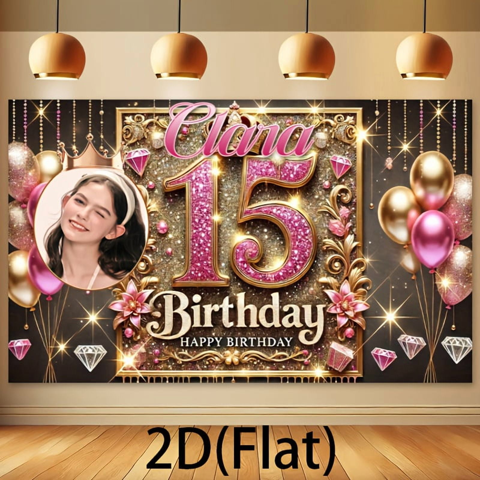 Custom 15Th Party Decorations Banner 15Th Sign Backdrop Photo Booth ...
