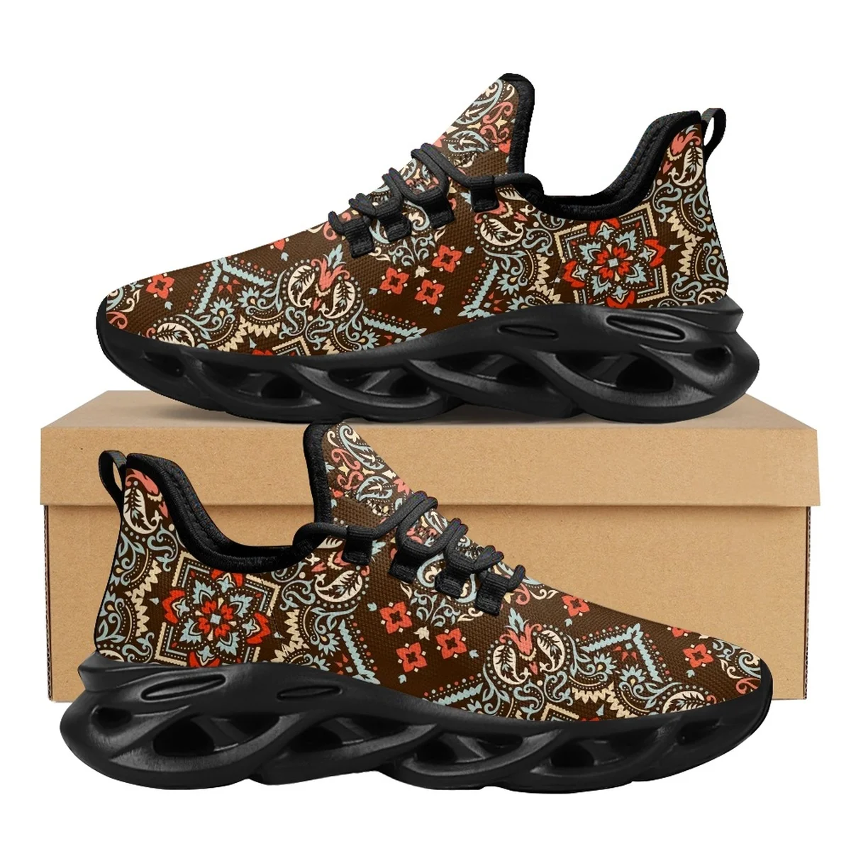 Custom 2023 New Tribal Style Platform Shoes Rectangular Bandana Print ...