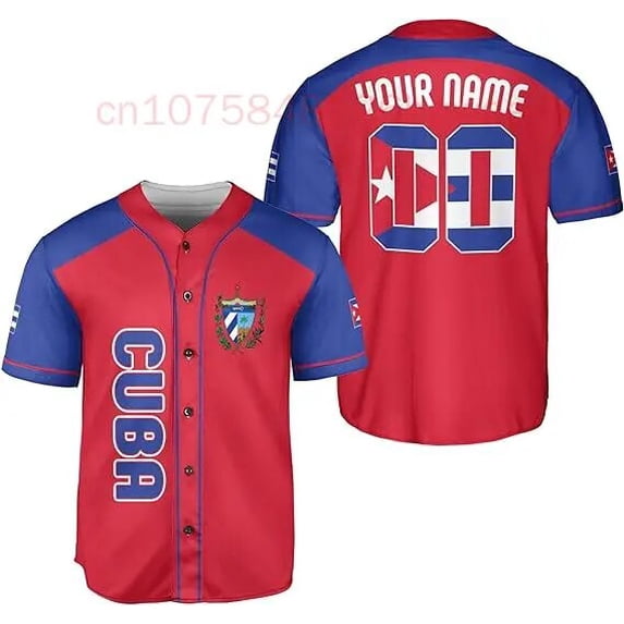Custom 2024 World Baseball Jersey Cuba Adults Sports Baseball Classic ...