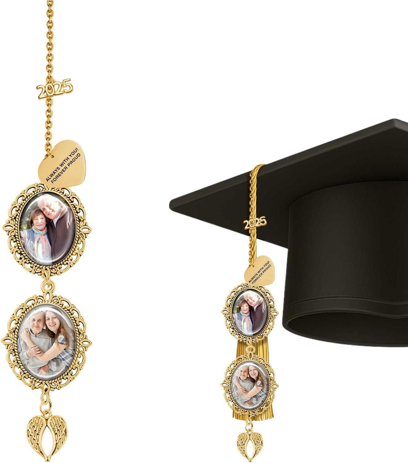 Custom 2025 Graduation Cap Tassel Charm with Photo, Memorial Graduate ...