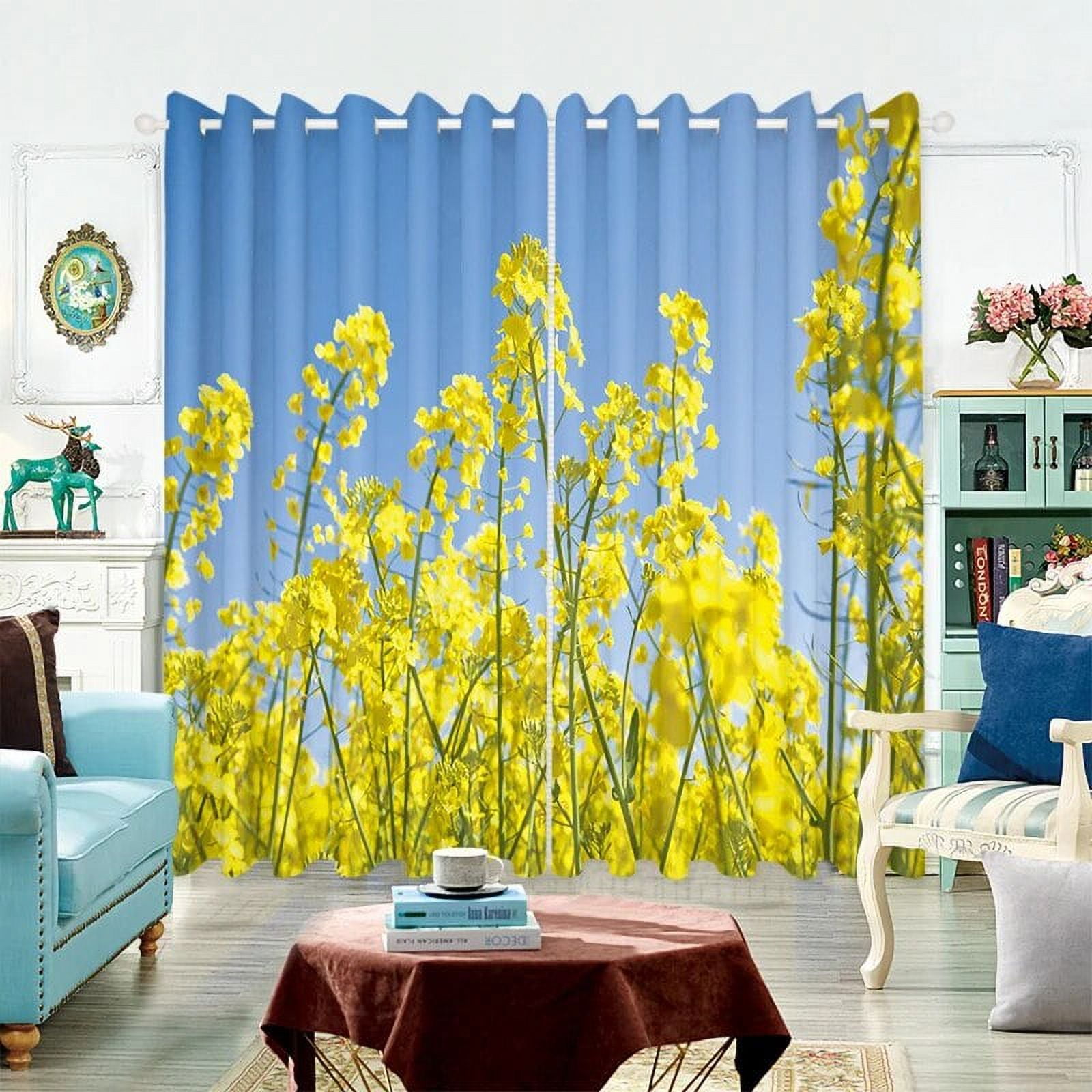 Custom 2025 New Modern Curtain Sunflower Landscape Painting Boys ...