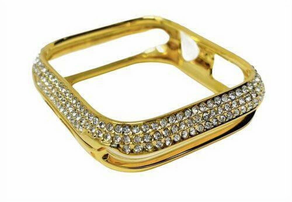Custom 24k Gold Case For iWatch 44 42 Series 4 5 6 Any Diamond Rhinest ...