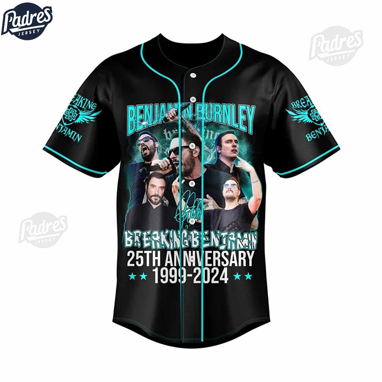 Custom 25Th Anniversary 1999 2024 Breaking Benjamin Baseball Jersey ...