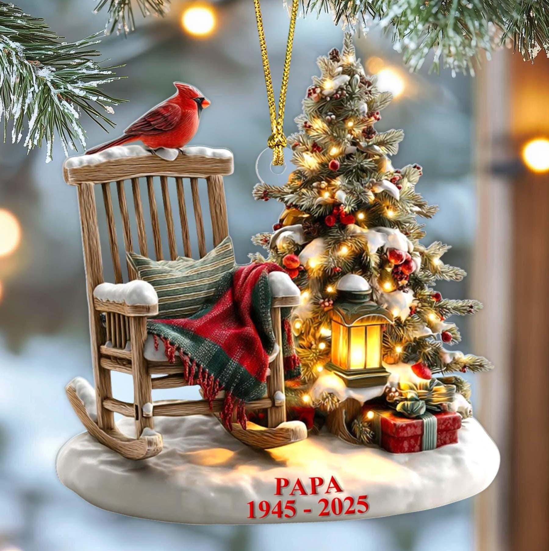 Custom 2D Flat In Loving Memory Acrylic Ornament, Cardinal Bird ...