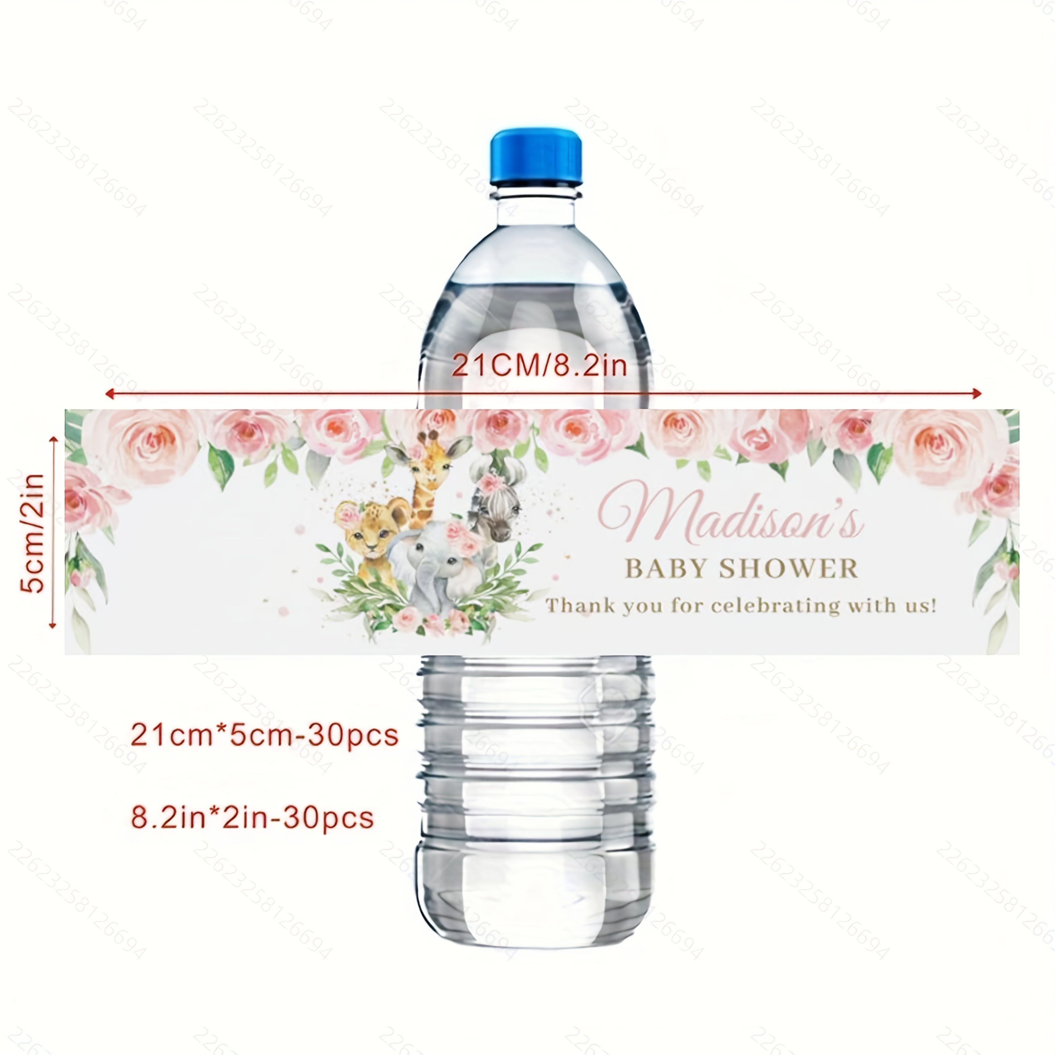 Custom 30 pieces of water bottle label stickers customized birthday ...