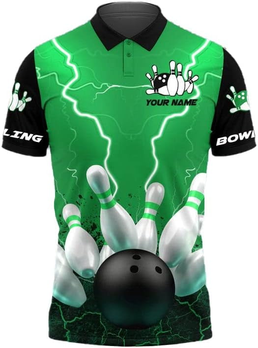 Custom 3D Bowling Polo Shirts for Men and Women Personalized Team Name ...