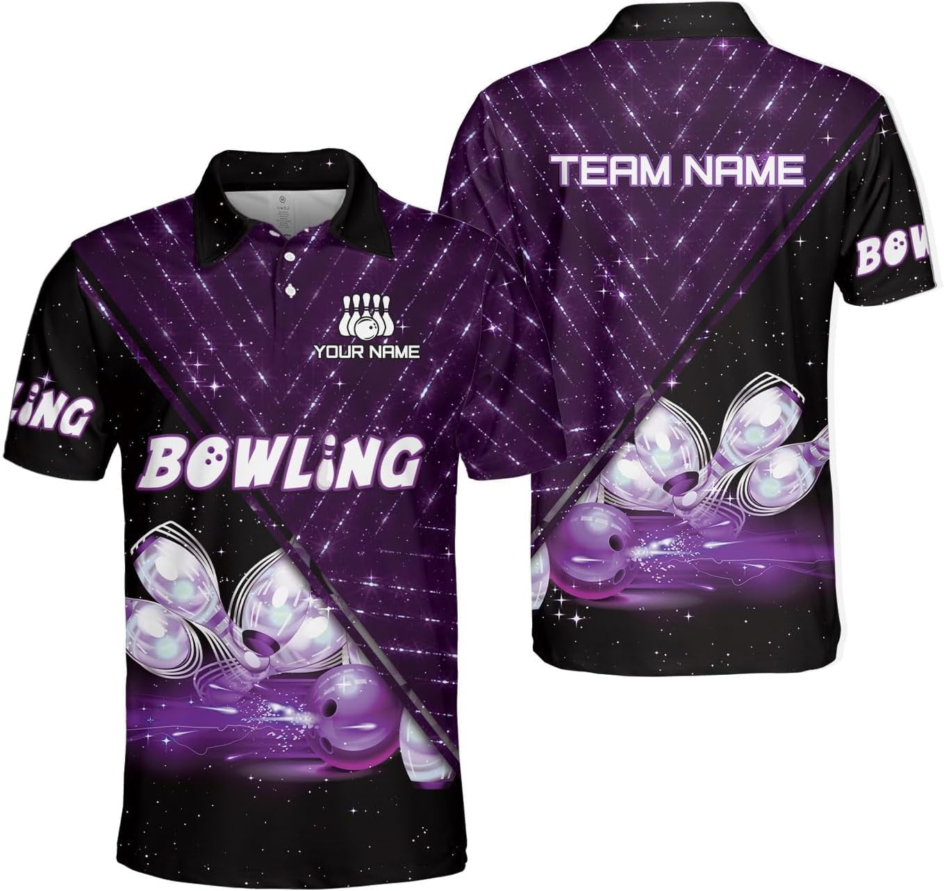 Custom 3D Bowling Polo Shirts for Men and Women Personalized Team Name ...