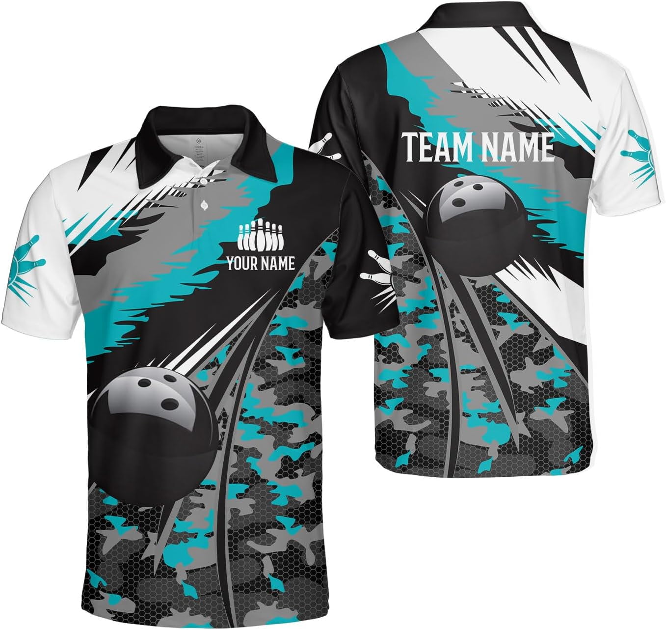 Custom 3D Bowling Polo Shirts for Men and Women Personalized Team Name ...