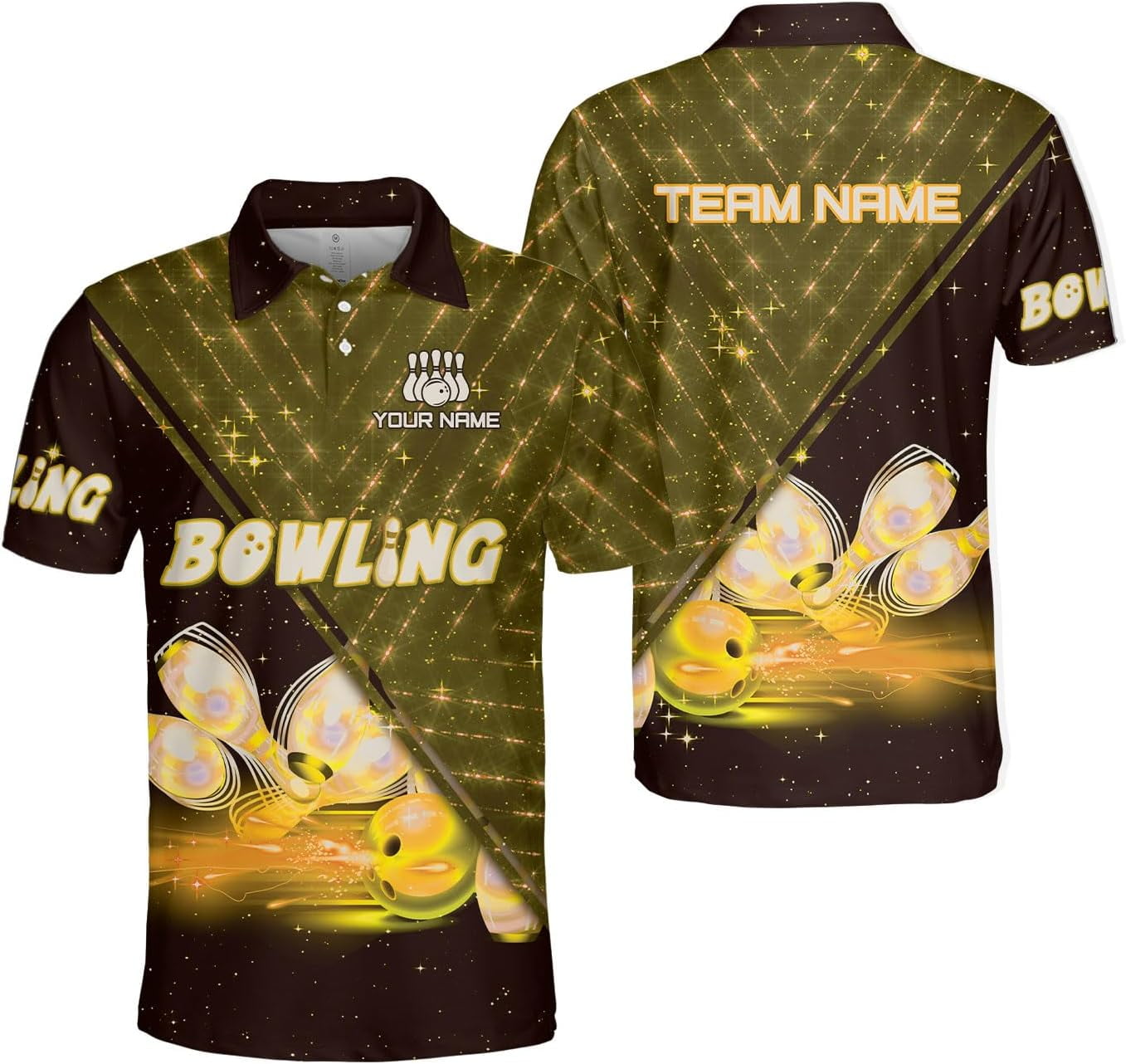 Custom 3D Bowling Polo Shirts for Men and Women Personalized Team Name ...