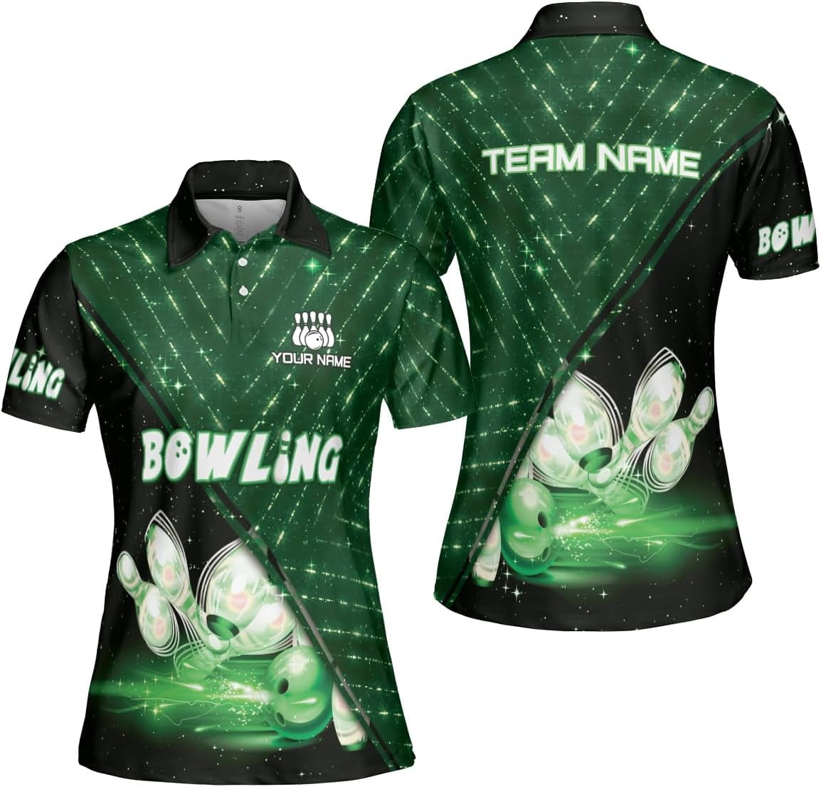 Custom 3D Bowling Polo Shirts for Women Personalized Team Name Gift ...