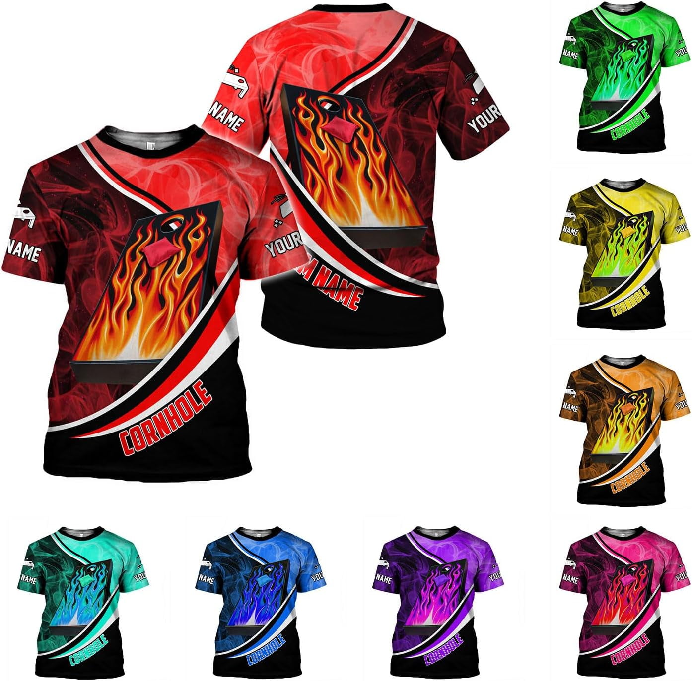 Custom 3D Cornhole T-Shirt Personalized Cornhole Team Uniform Gift for ...