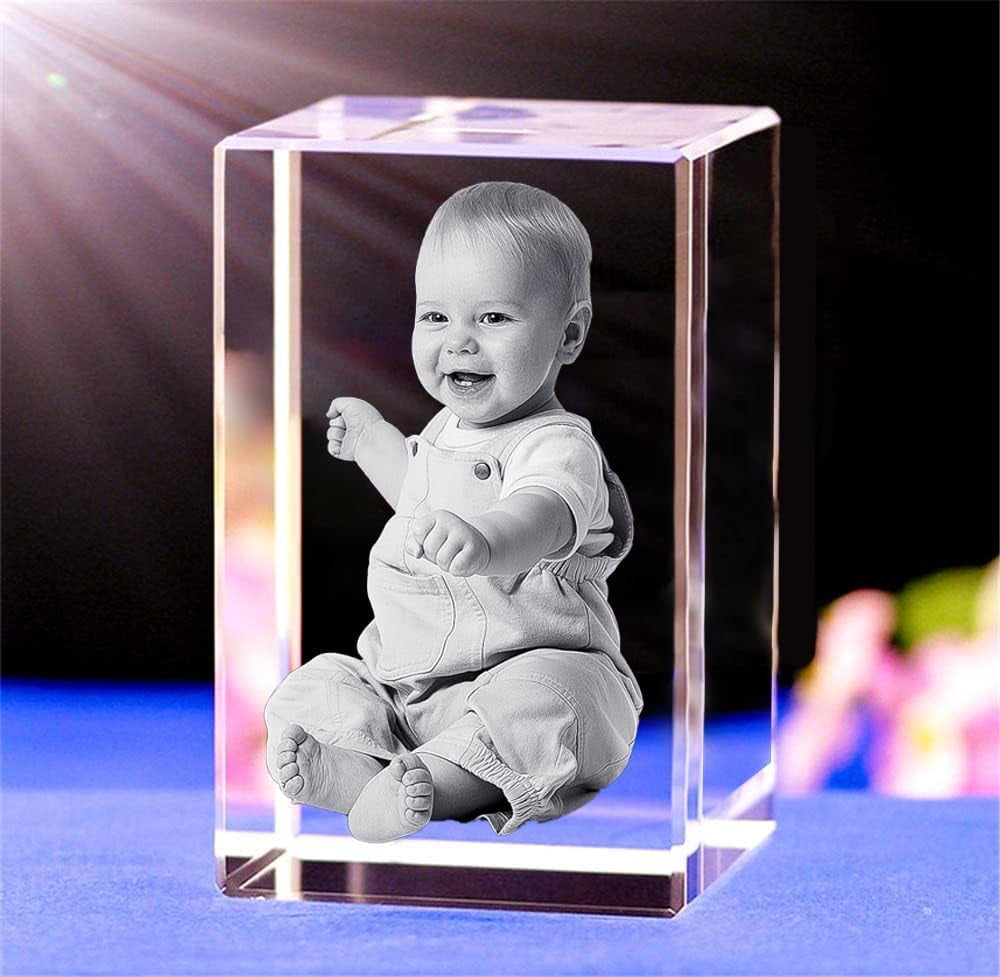 Custom 3D Crystal Photo, Personalized 3D Engraved Crystal Photo, Laser ...