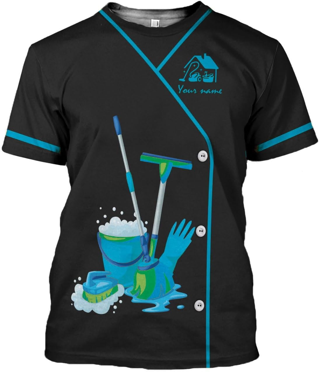 Custom 3D Housekeeping Shirt for Women Men Personalized Cleaning Outfit ...