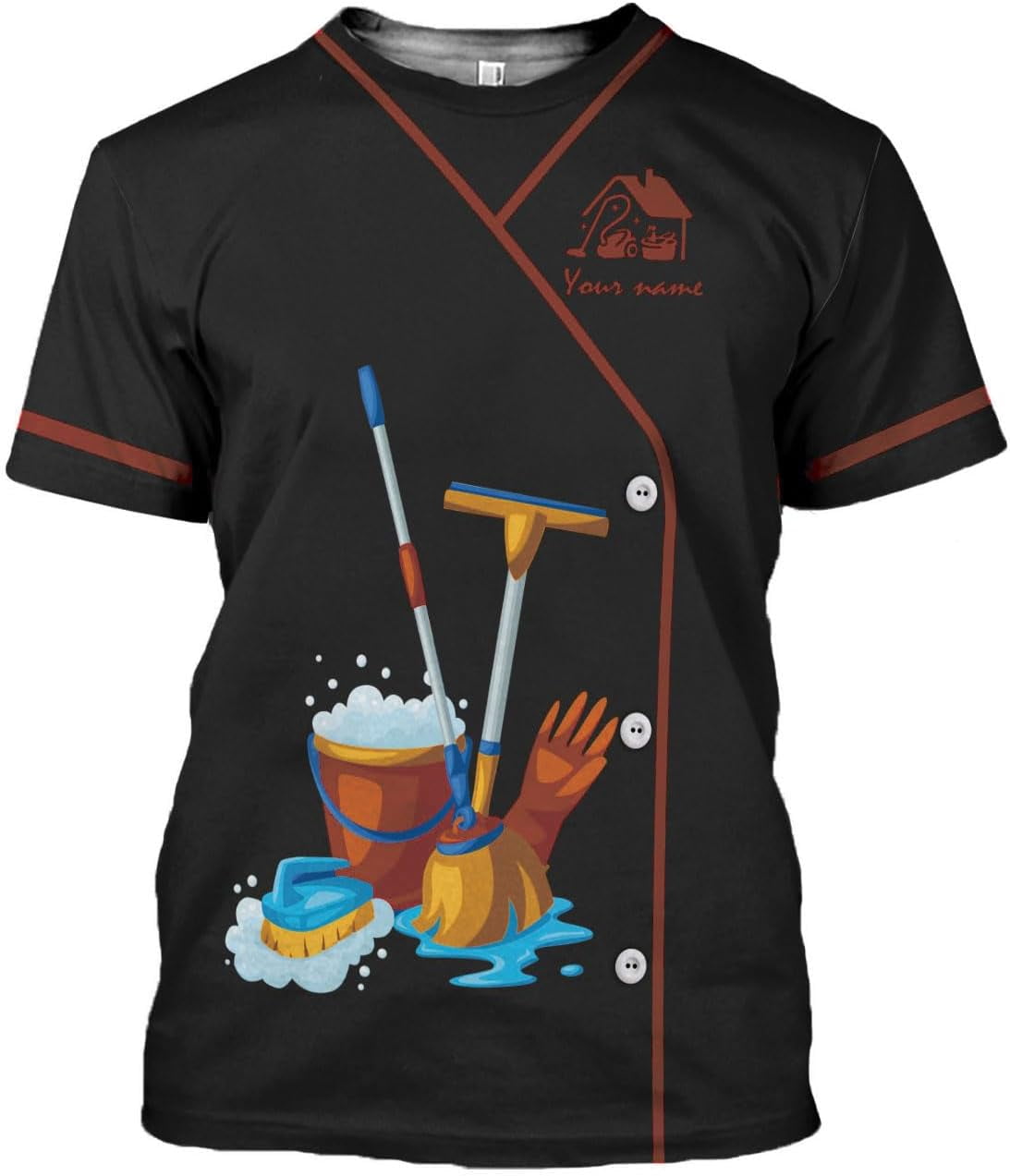 Custom 3D Housekeeping Shirt for Women Men Personalized Cleaning Outfit ...