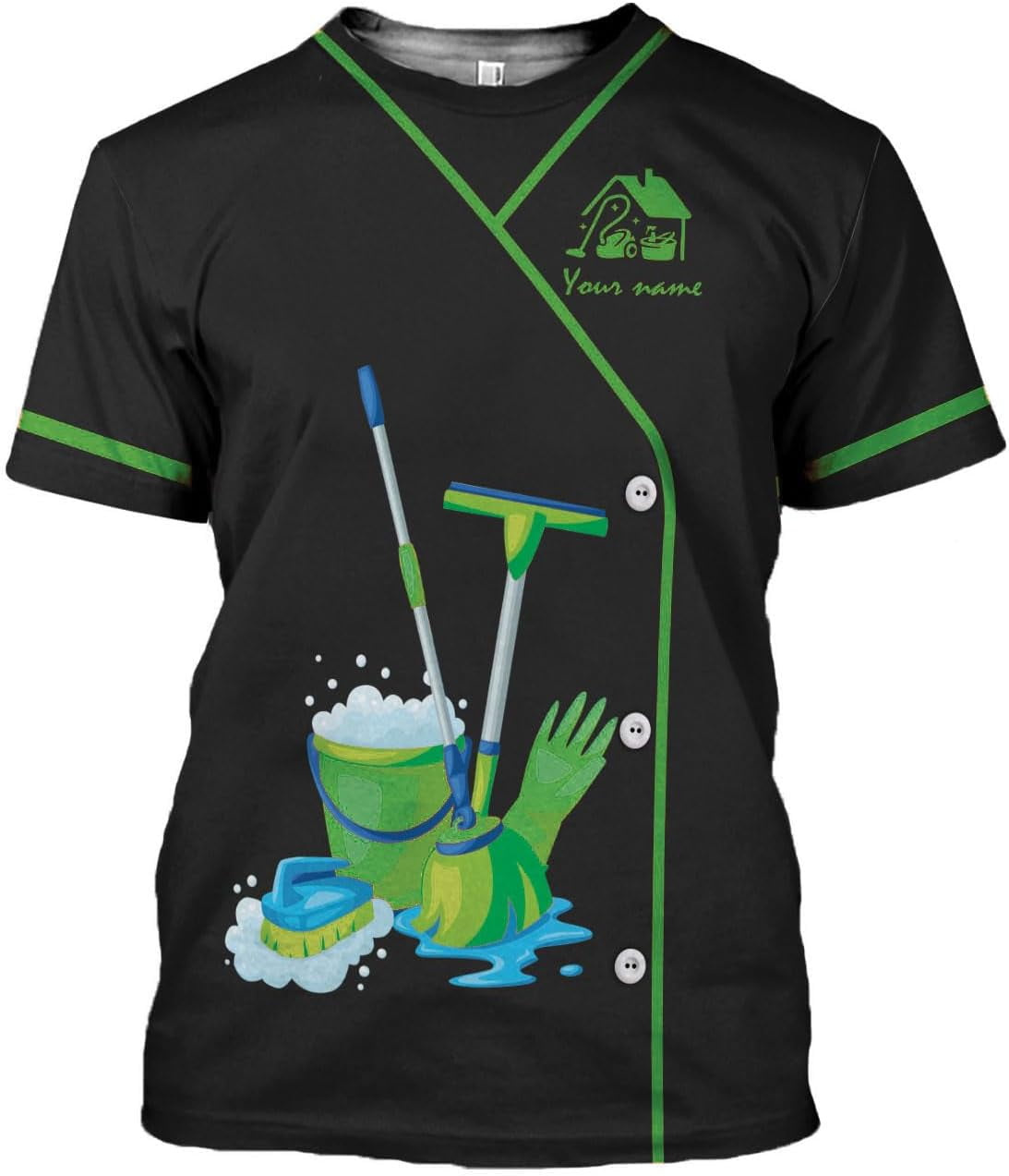 Custom 3D Housekeeping Shirt for Women Men Personalized Cleaning Outfit ...