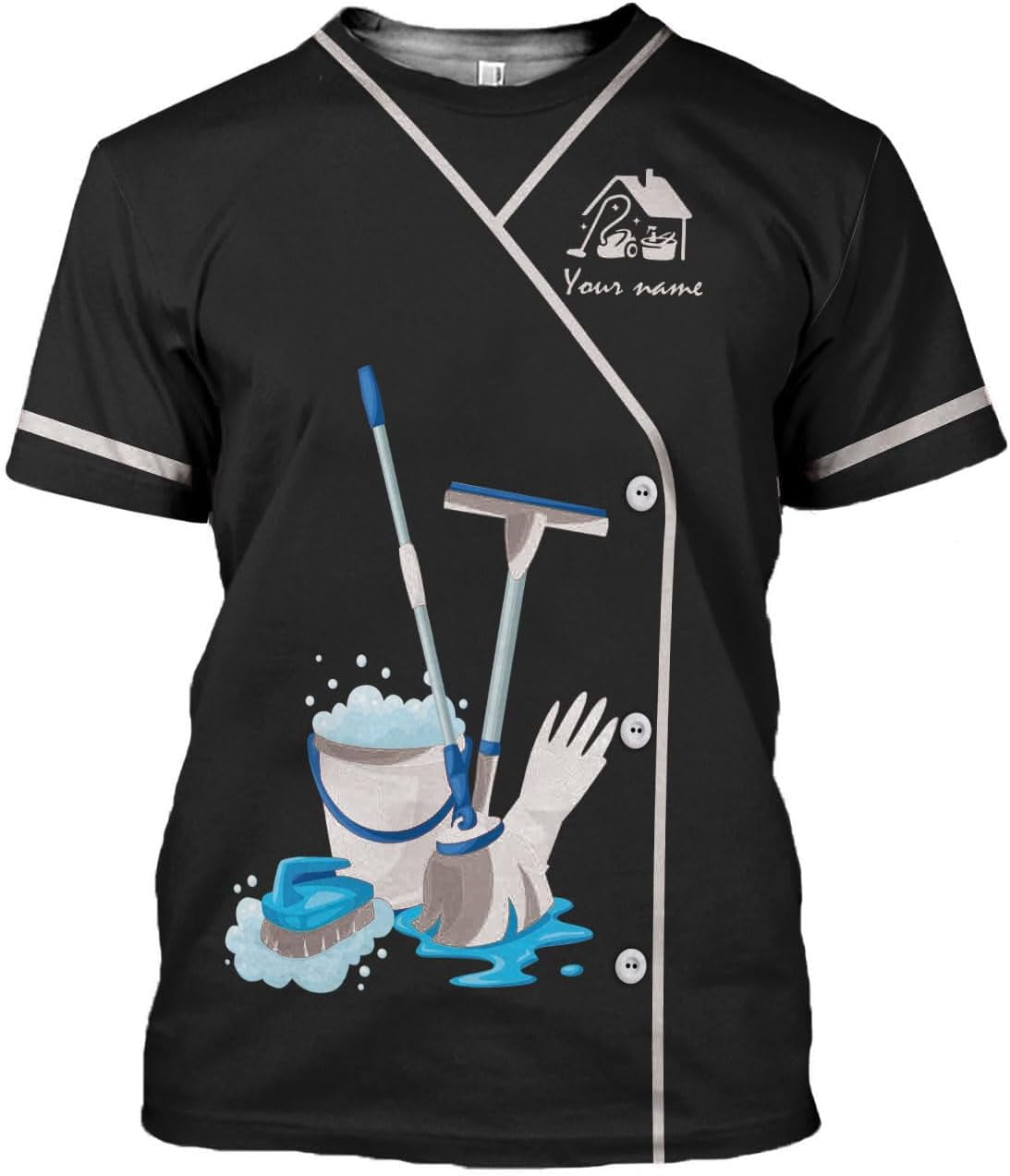 Custom 3D Housekeeping Shirt for Women Men Personalized Cleaning Outfit ...