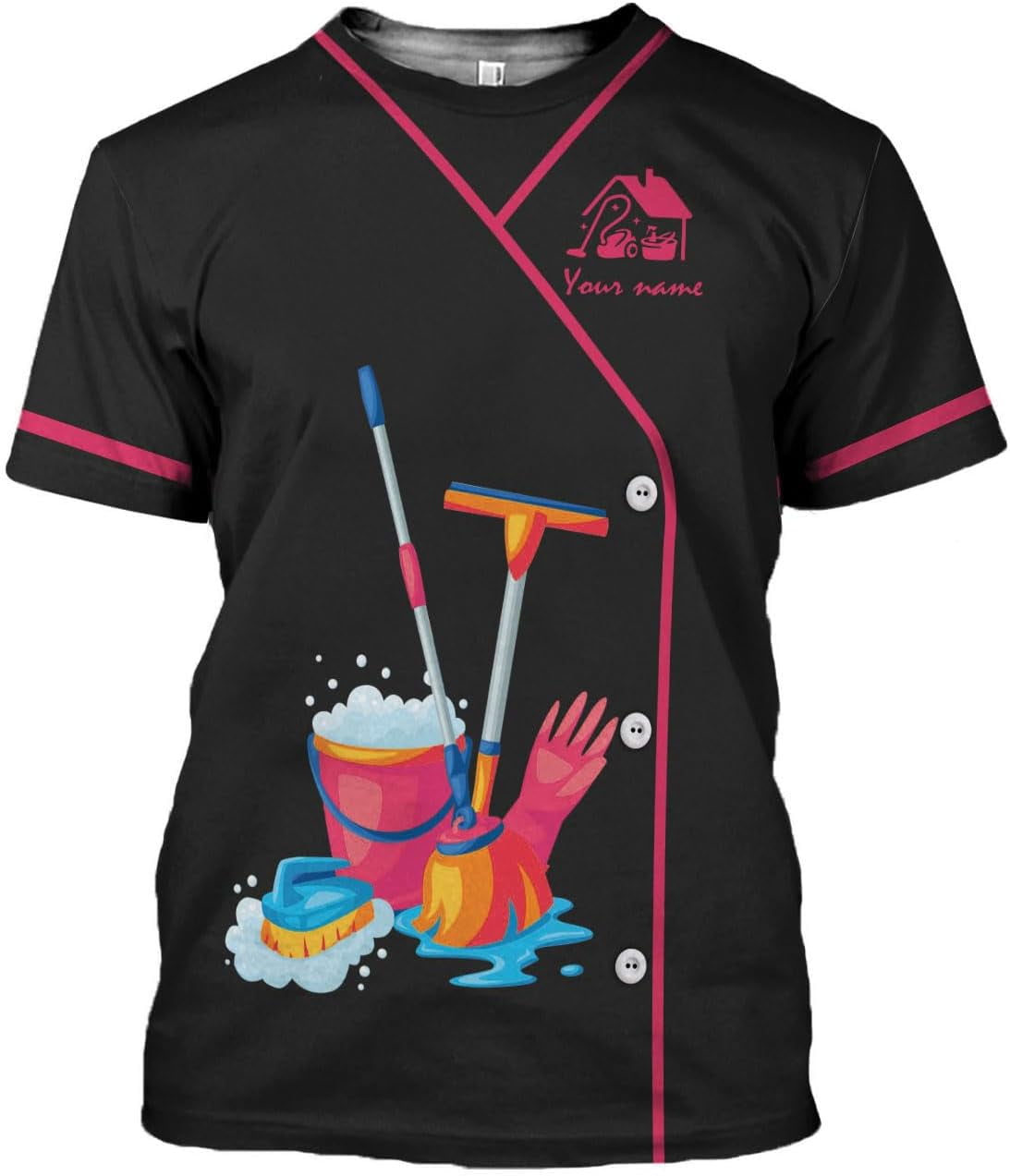 Custom 3D Housekeeping Shirt for Women Men Personalized Cleaning Outfit ...