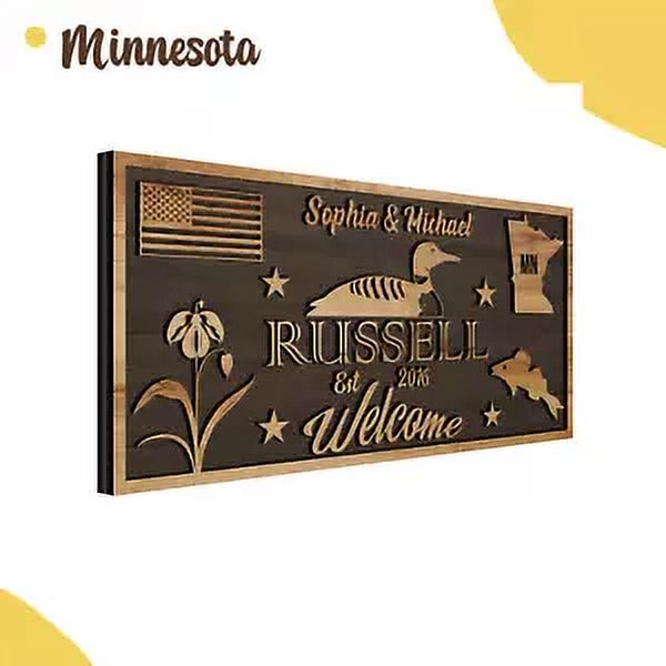Custom 3D Minnesota State Sign, Personalized Couples Name Sign, Gift ...