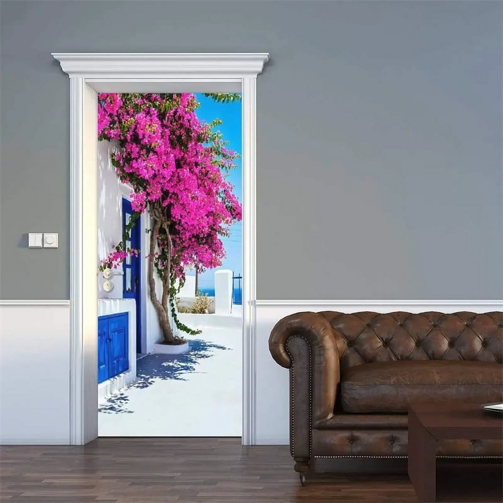 Custom 3D Nature Mountain Landscape Door Stickers Wallpaper Doors ...