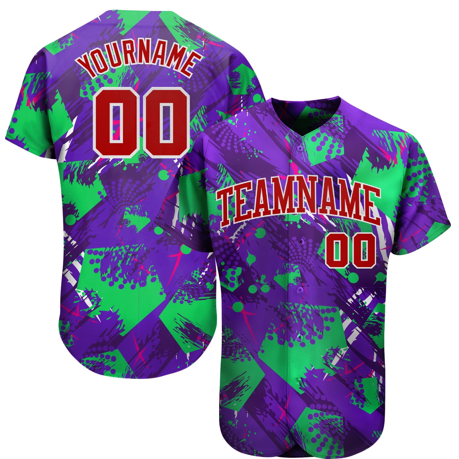 Custom 3D Pattern Design Music Festival Authentic Baseball Jersey - Hot ...