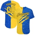 Custom 3D Pattern Design Ukrainian Flag Authentic Baseball Jersey - Hot ...