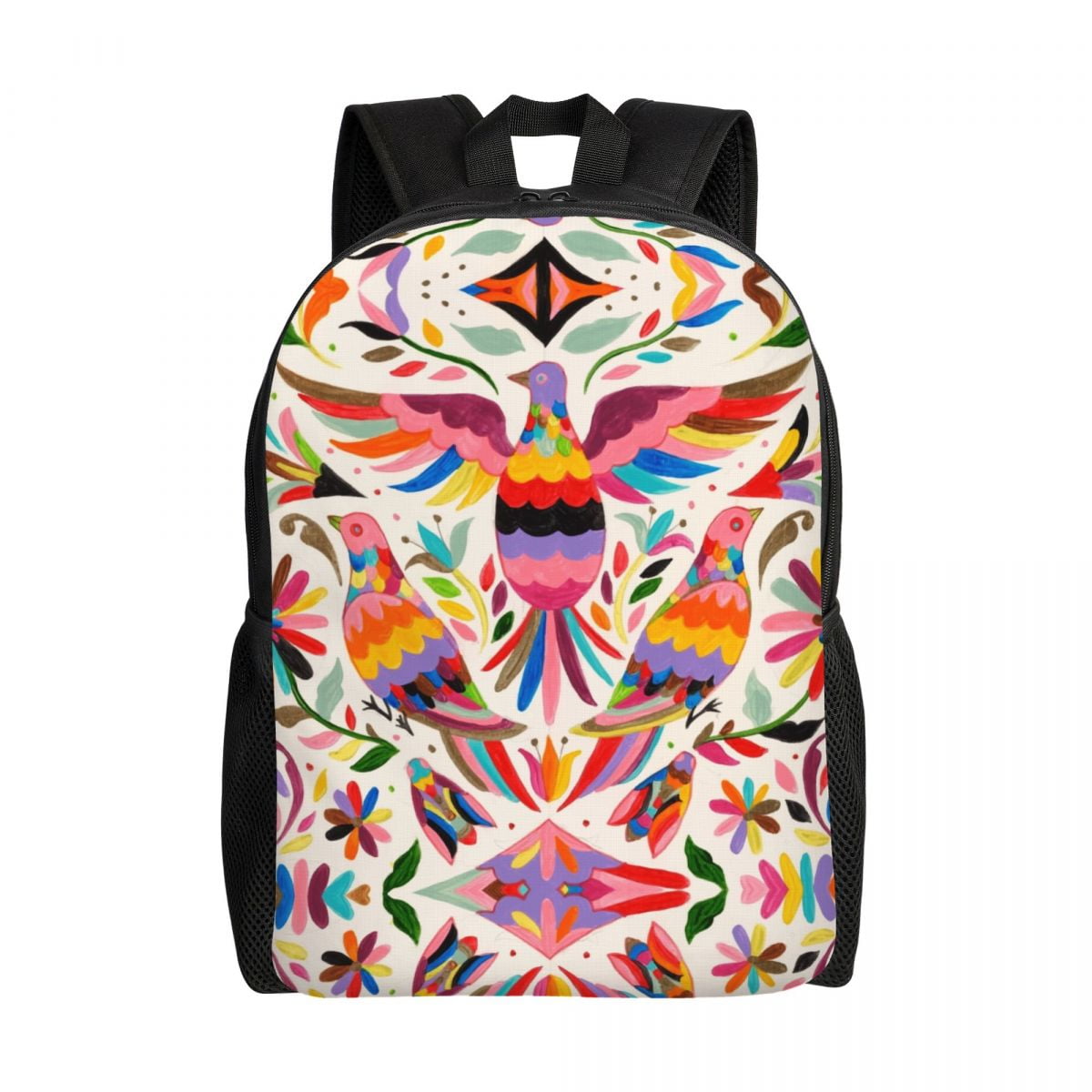 Custom 3D Printing Vibrant Otomi Textile Travel Backpack Computer Bookbag Traditional Mexican ...
