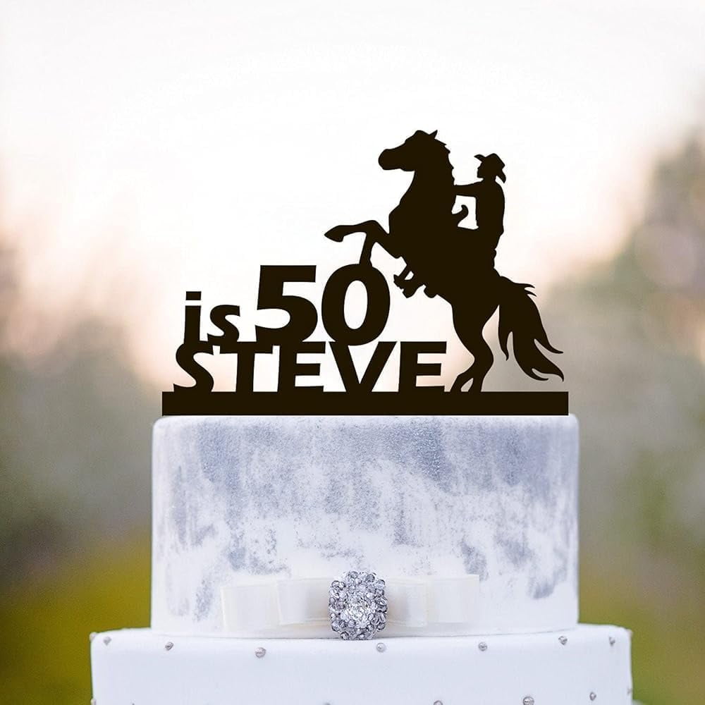 Custom 50th Birthday Cowboy Horse Cake Topper, Western Birthday Cowboys ...