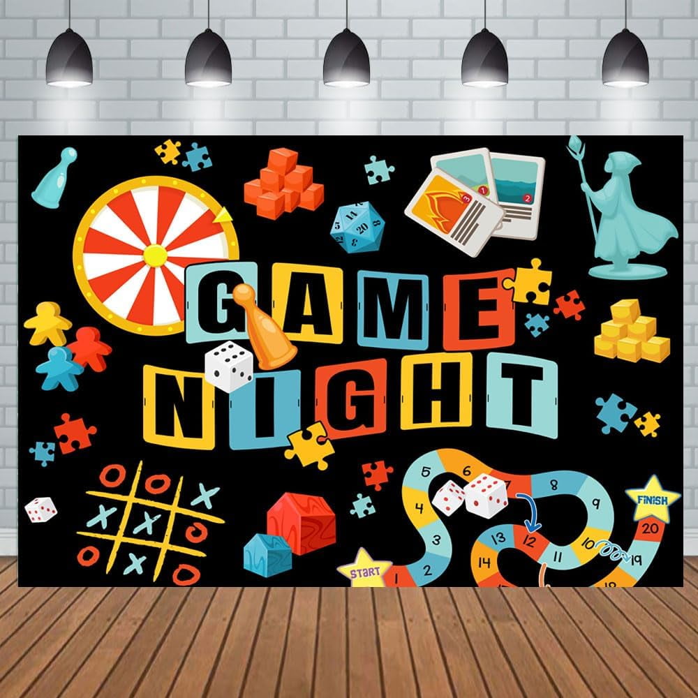 Custom 5x3ft Game Night Backdrop Game Party Decorations Chess Card ...