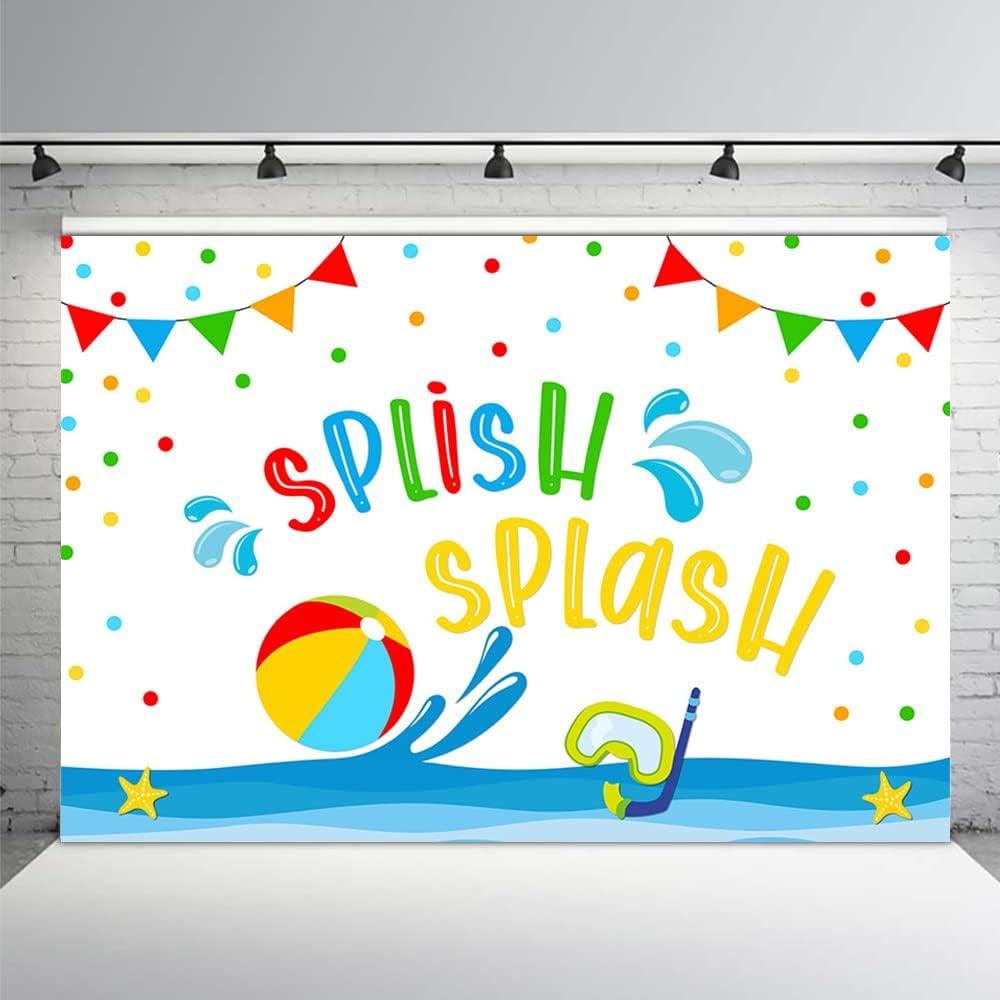 Custom 7x5ft Beach Ball Birthday Backdrop Summer Pool Party Splish ...
